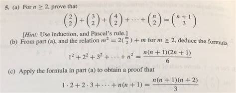 Solved A For N Prove That N Hint Use Chegg