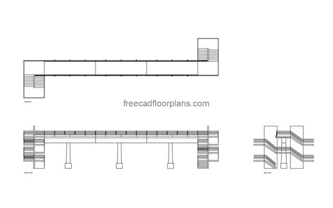 Generic Pedestrian Bridge Free Cad Drawings