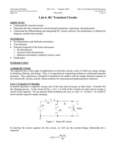 Lab RC Transient Circuits