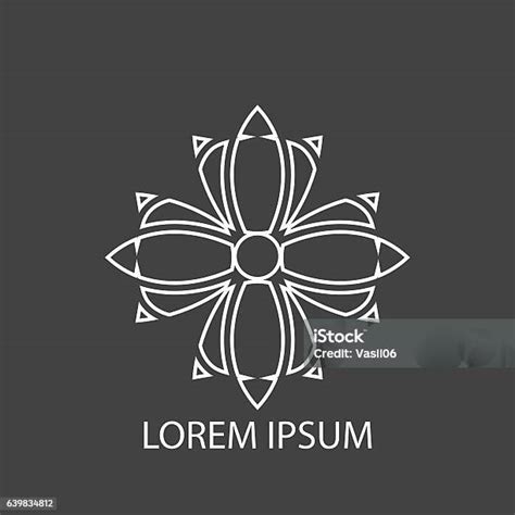 벡터 현대 기하학적 그림 또는 장식 리니어 화이트 엠블럼 로그 0명에 대한 스톡 벡터 아트 및 기타 이미지 0명 기하 도형 대칭 Istock