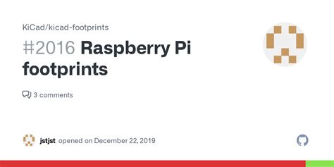 Raspberry Pi Footprints · Issue 2016 · Kicad Kicad Footprints · Github