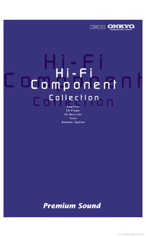 Onkyo Hi Fi Component Collection Product Catalogue Hifi Engine