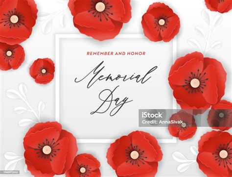기념 일 배너 빨간 종이 컷 양 귀 비 꽃입니다 전단지 브로셔 전단지에 대 한 조각 양 귀 비의 상징으로 기억의 날 포스터 벡터 일러스트 11월에 대한 스톡 벡터 아트 및