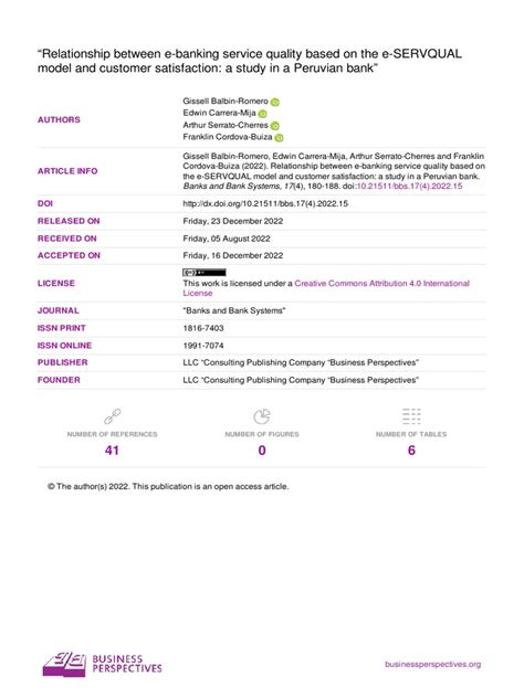 Relationship Between E Banking Service Quality Bas Pdf Usability Customer Satisfaction