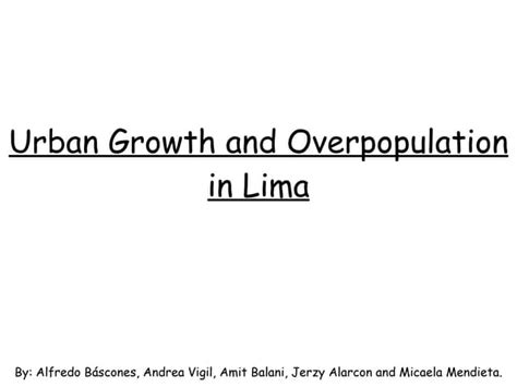 Urban Growth And Overpopulation Ppt
