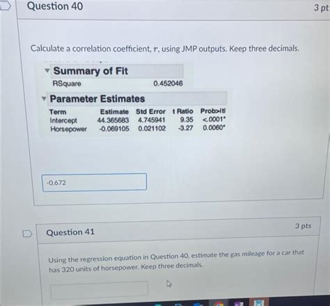 Solved Calculate A Correlation Coefficient R Using Jmp