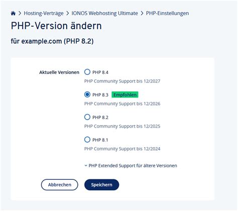 Php Version Anzeigen Oder ändern Ionos Hilfe Center