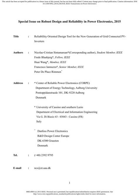 Pdf Reliability Oriented Design Tool For The New Generation Of Grid
