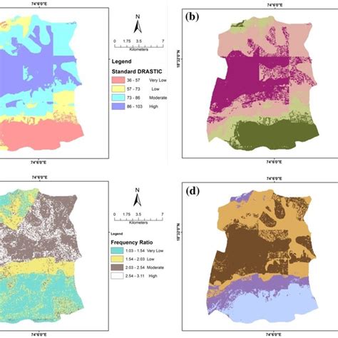 Groundwater Vulnerability Zonation Map Using A Standard B Ahp C Fr And Download Scientific