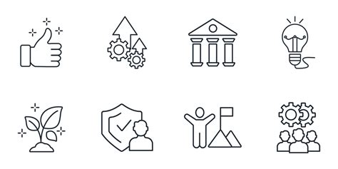 Core Values Icons Set Core Values Pack Symbol Vector Elements For