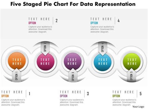 Five Staged Pie Chart For Data Representation Powerpoint Template Presentation PowerPoint