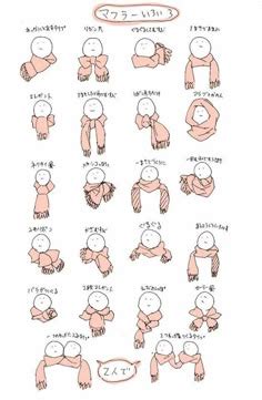 Different Ways Of Wearing A Scarf Scarf Drawing