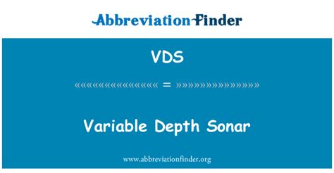 VDS Significa Sonar De Profundidad Variable Variable Depth Sonar