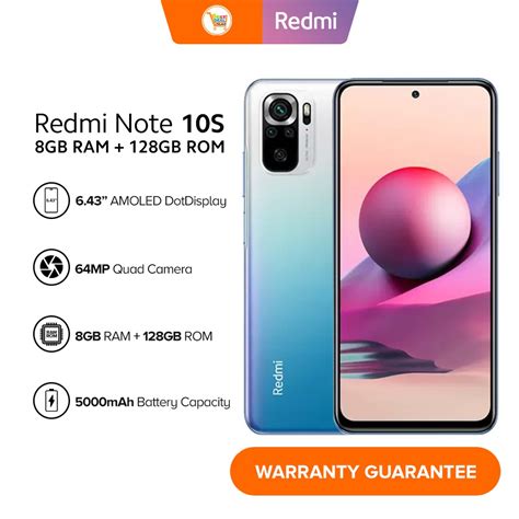 Xiaomi Redmi Note S Gb Gb Ram Gb Rom Smartphone Mediatek Helio G Amoled