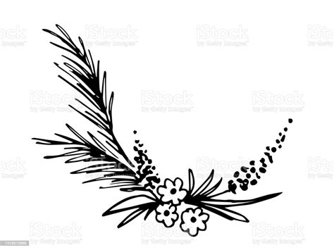 검은 윤곽선에 간단한 손으로 그린 벡터 그리기 보헤미안 스타일의 플로럴 프레임 꽃 잎 팜파 잔디 인쇄 엽서 초대 라벨 웨딩 장식