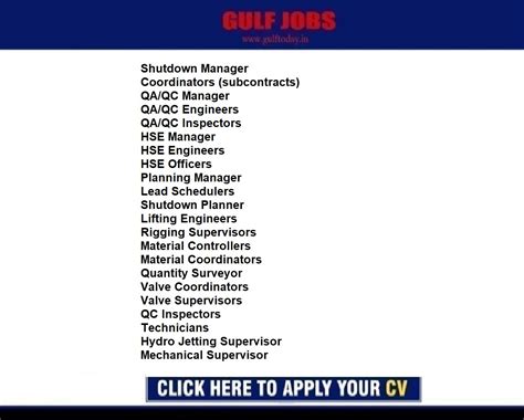 Saudi Arabia Jobs Riyadh Jobs Shutdown Manager Coordinators Qaqc
