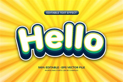 Editable Hello Text Effect Graphic By Alfaruki Design Creative Fabrica