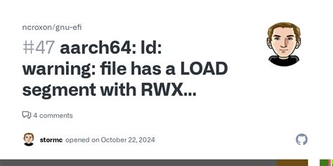 aarch64 ld warning file has a load segment with rwx permissions