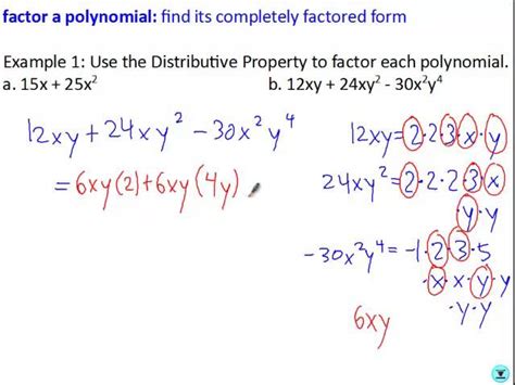 Factoring Using The Distributive Property Worksheets Library