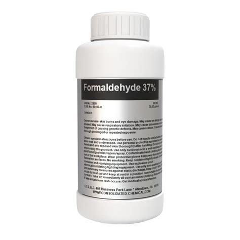 Formaldehyde 37 Solution Methanal Lab Grade Consolidated Chemical