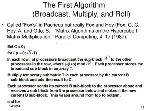 Ppt Full Matrix Algorithms Parallel Matrix Multiplication And Beyond