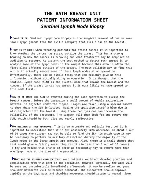 Doc Sentinel Lymph Node Biopsy · Web Viewsentinel Lymph Node Biopsy Is The Surgical Removal Of