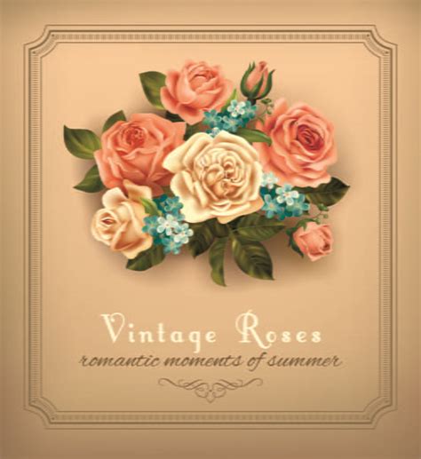 카드 템플릿 디자인 벡터 빈티지 로즈 Eps Uidownload