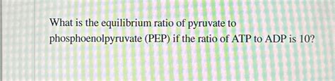 Solved What Is The Equilibrium Ratio Of Pyruvate To
