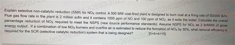 Solved Explain Selective Non Catalytic Reduction Snr For