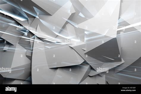 abstract digital background with chaotic polygons structures and lights
