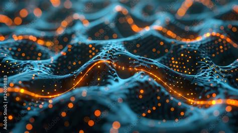 describe a visualization of a neural network with interconnected nodes