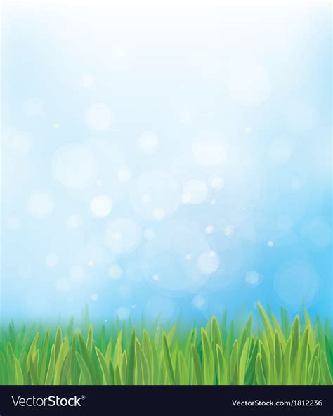 Grass Sky Background Royalty Free Vector Image