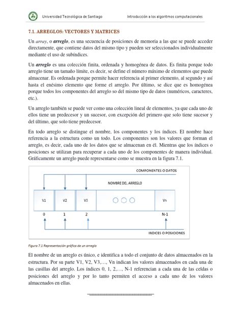 Tercer Parcial Contenido 1 Arreglo Unidimensional Pdf Informática Teórica Matemáticas