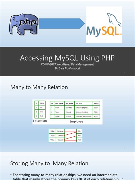 8accessing Mysql Using Php W23 Pdf Databases Php