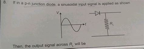 If In A P N Junction Diode A Square Input Signal Of V Is Applied As ShownThen The Output