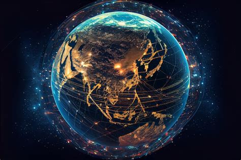 Premium Photo Telecommunication Technology With Connections Around Ai