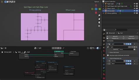 Geometry Nodes Edge Split Exact Edges With Vertex Group Blender Stack Exchange