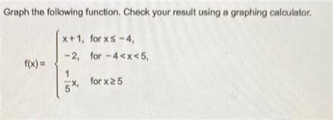 Solved Graph The Following Function Check Your Result Using Chegg