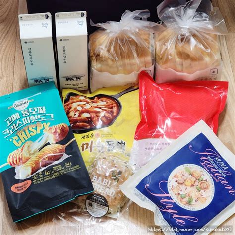 마켓컬리 장바구니 바비브레드 할라피뇨치아바타 우유에 구멍 나서 온 후기 네이버 블로그