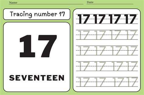 Printable Number 17 Worksheets For Preschoolers Free Worksheets Printable