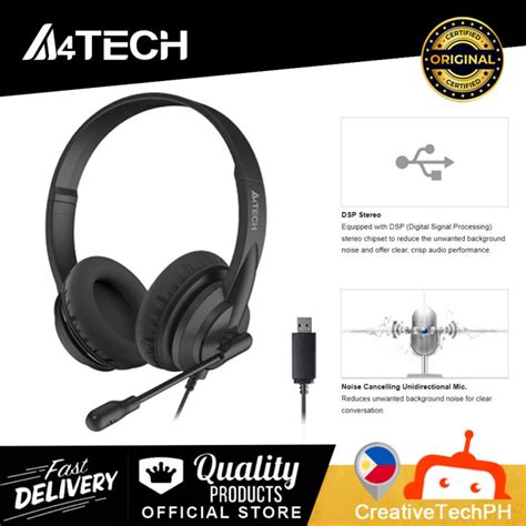 A Tech HU High Performance USB Headset Black Lazada PH