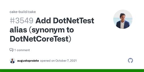 Add Dotnettest Alias Synonym To Dotnetcoretest · Issue 3549 · Cake Buildcake · Github