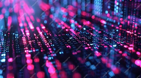 Binary Code Blue And Pink Color Computer Programming Concept Premium Ai Generated Image