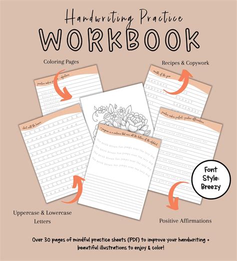 Adult Handwriting Practice Workbook Print Handwriting Workbook Adult Penmanship Worksheets