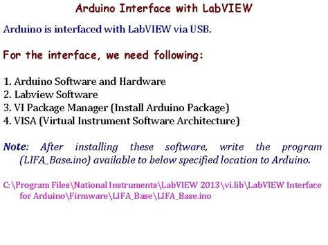 A Lecture On Arduino Interface With Lab View