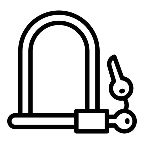 Bike Padlock Icon Outline Style 14350323 Vector Art At Vecteezy