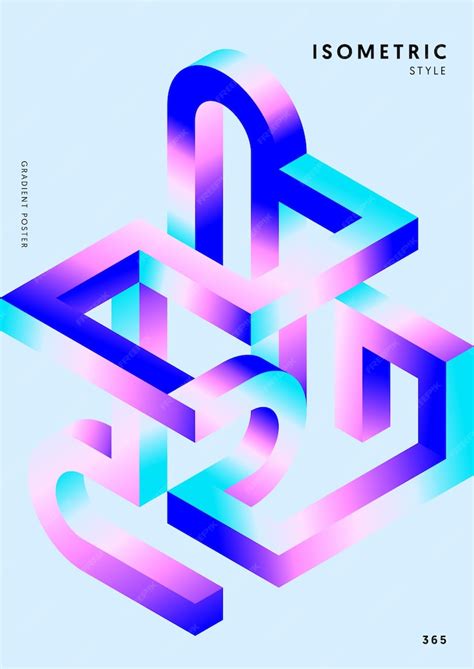 Premium Vector Abstract Gradient Isometric Geometric Shape Design