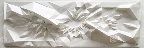 Angular And Precise This Paper Sculpture Explores Geometric Space Stock