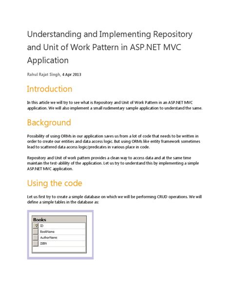 Repository And Unit Of Work Pattern In Asp Net Mvc Application Pdf Class Computer