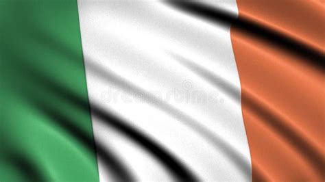 Ireland Flag Waving Fabric Satin Texture Flag Of Ireland 3d
